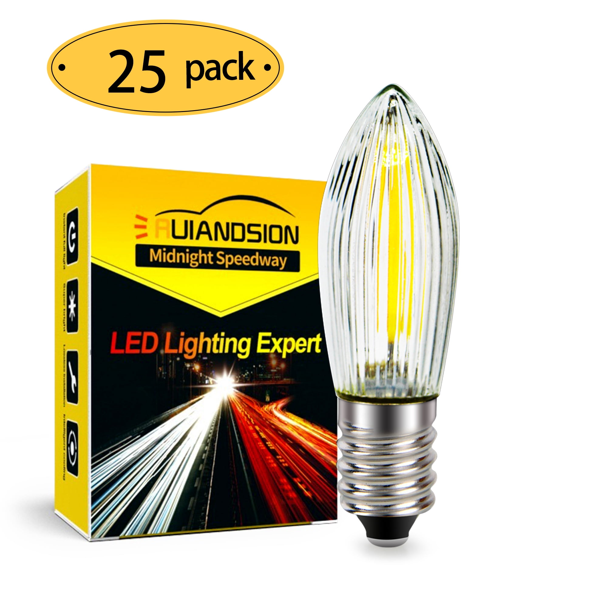 Ruiandsion E10 Candle Tip LED Bulb,1W 200LM 6000K Daylight, 110V for ...