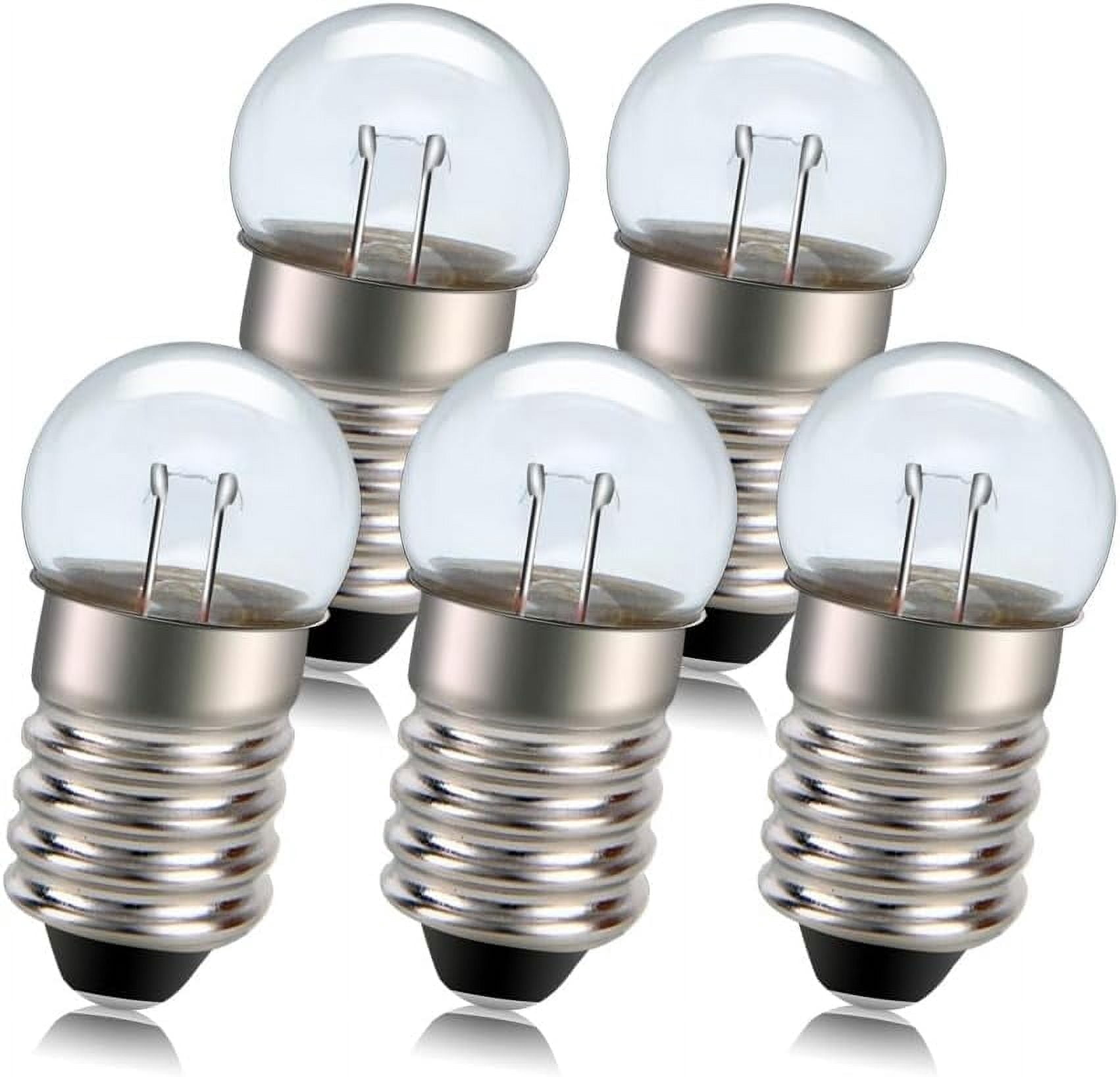 Ruiandsion E10 Miniature Halogen Bulb,5-Pack,2.5V 1.25W 100LM Warm ...
