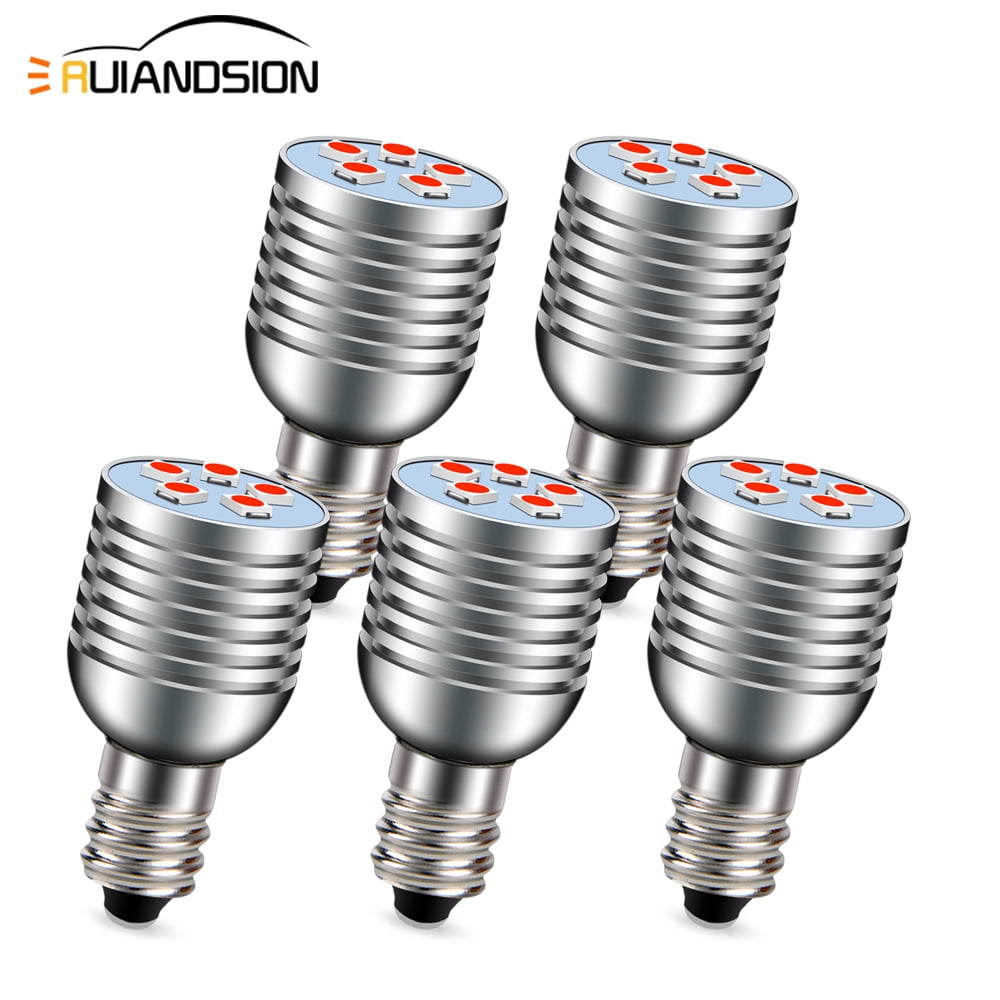 Ruiandsion E10 LED Bulb AC/DC 110V-130V Red Screw Base LED Replacement ...