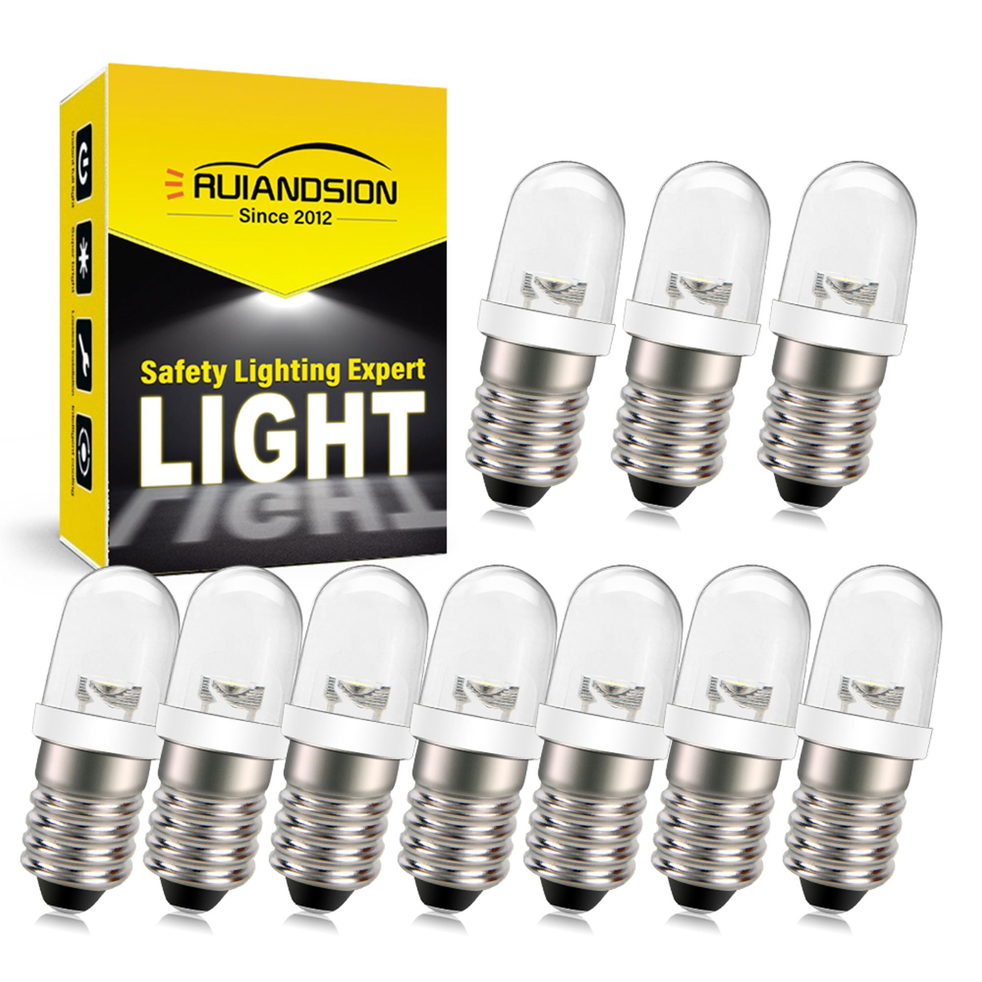 Ruiandsion E10 LED Bulb DC 6V Red Blue Green Color Flashing Changing ...