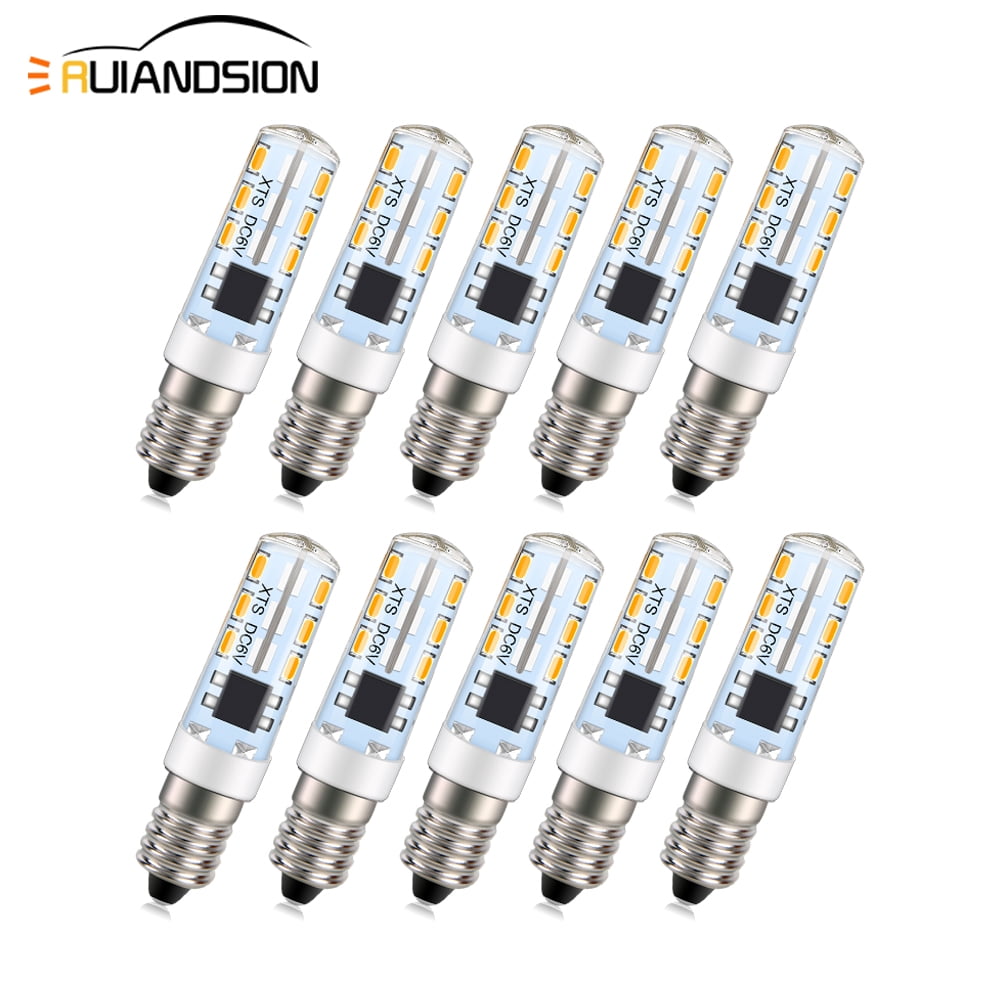 Ruiandsion E10 LED Bulbs Warm White DC 6V,Flashlight Headlight Torch ...