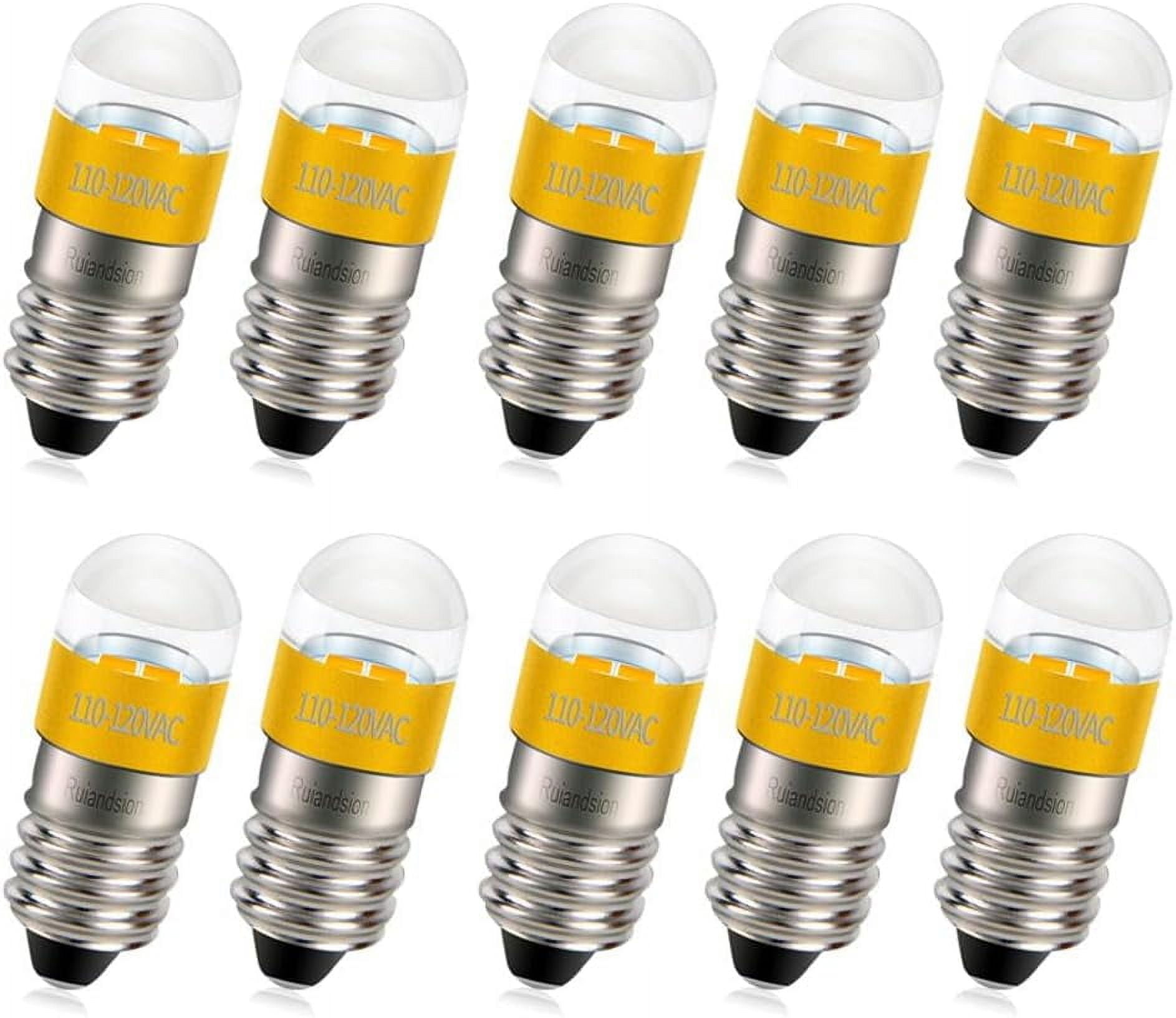 Ruiandsion E10 LED Signal Lamp AC 110V Yellow for Candles Home Bedroom ...