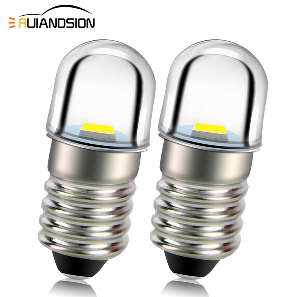 Ruiandsion E10 LED Torch Light Bulb for Flashlights Torch Bike Work Light 3V 6000K White Non ...