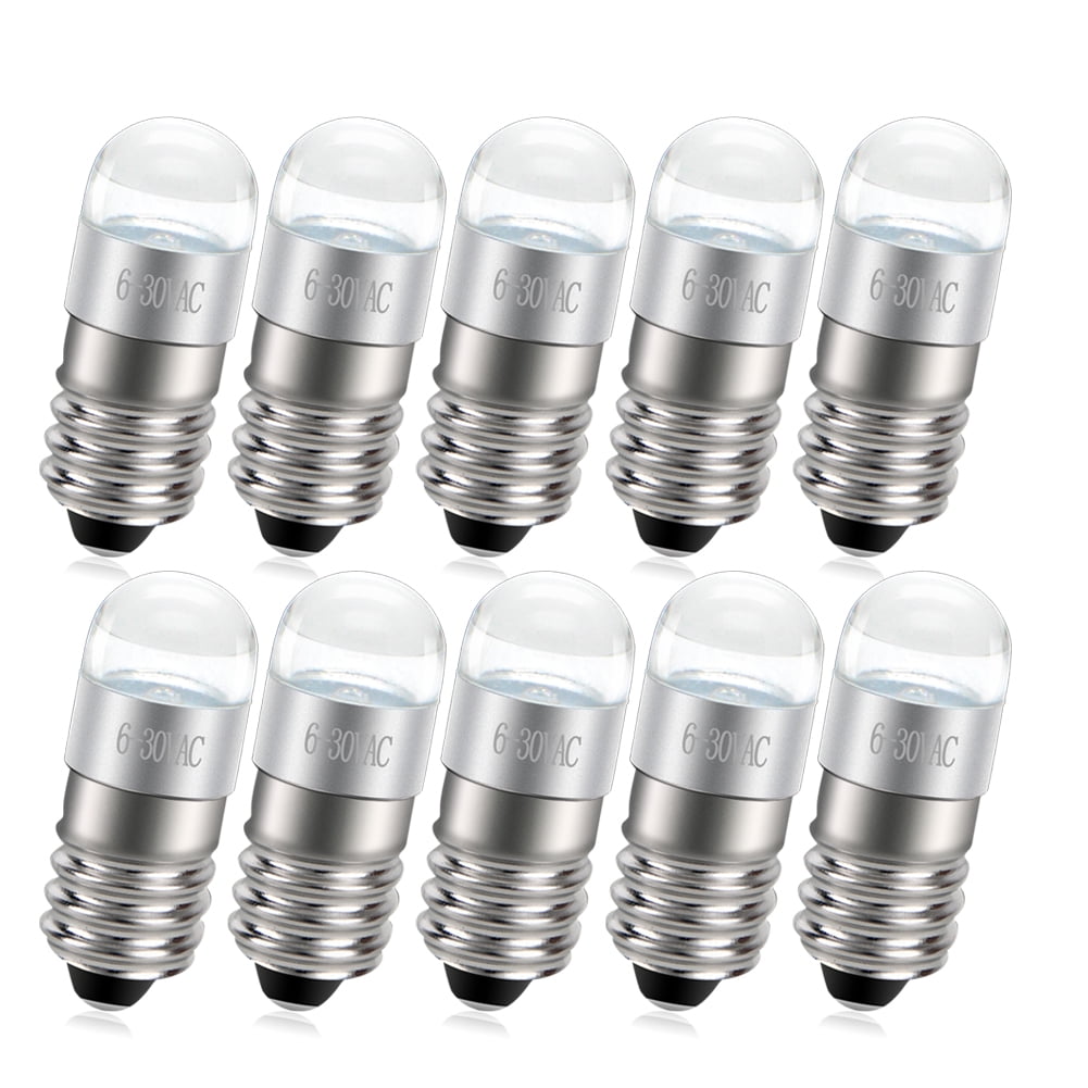 Ruiandsion E10 LED Torches Replacement Bulb AC 6-30V 6000K White,Non ...