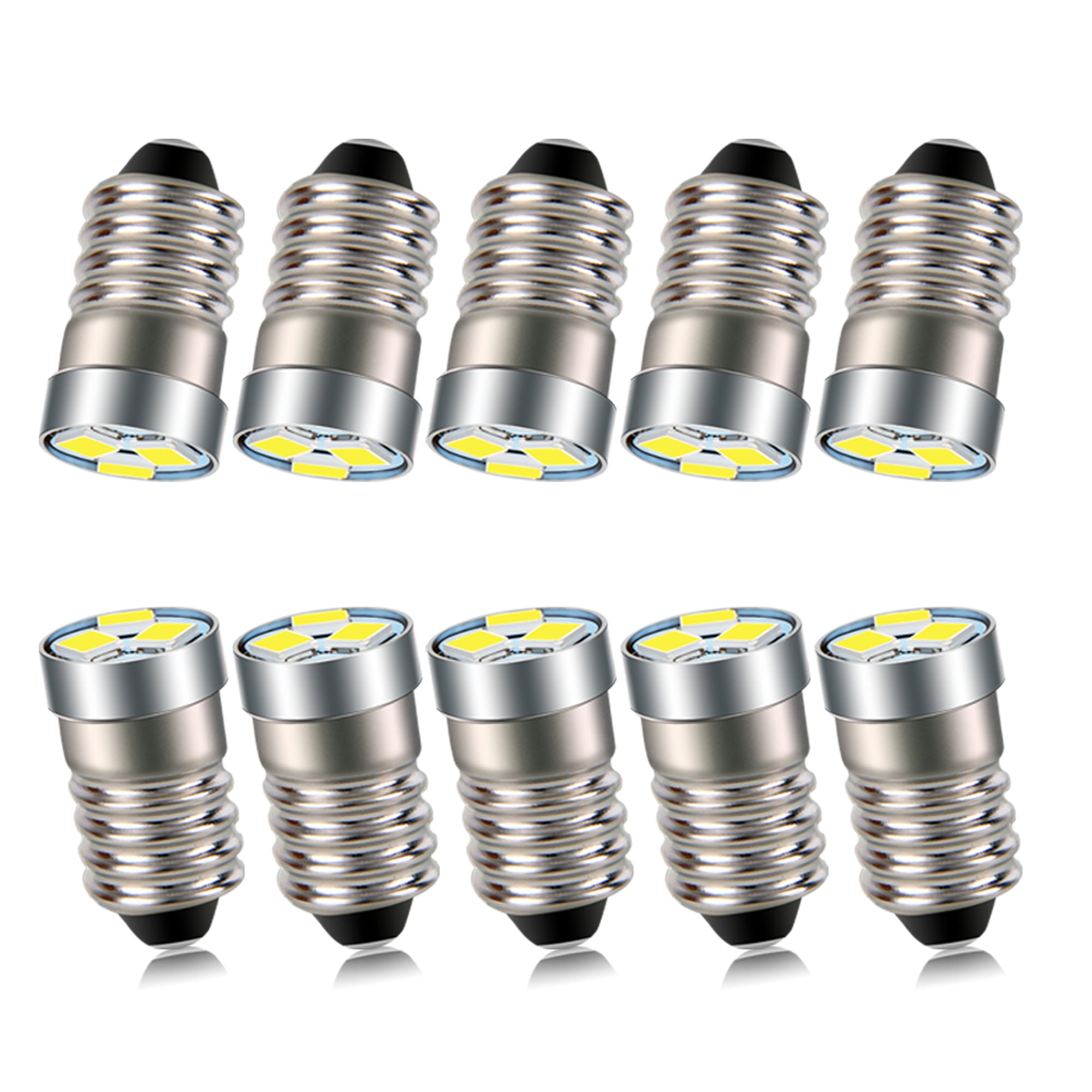 Ruiandsion E10 Micro LED Bulb,12V 0.6W 300LM Cool White,Non-Polarity ...