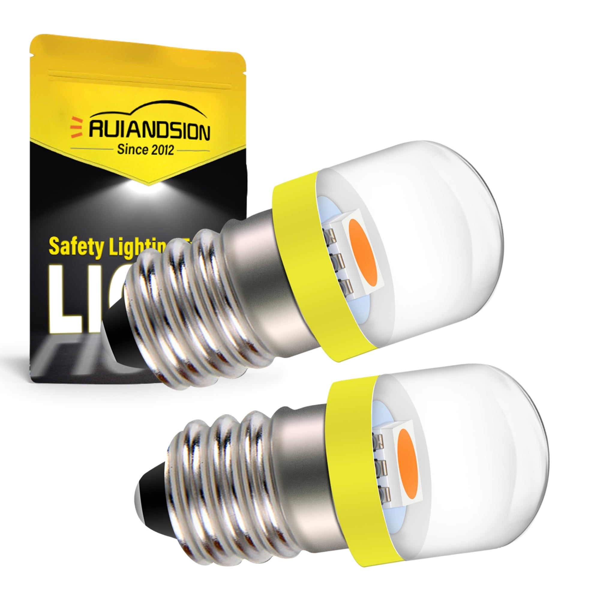 Ruiandsion E10 Mini LED Bulb, 0.15W 2800K Warm Yellow,DC 3V for ...