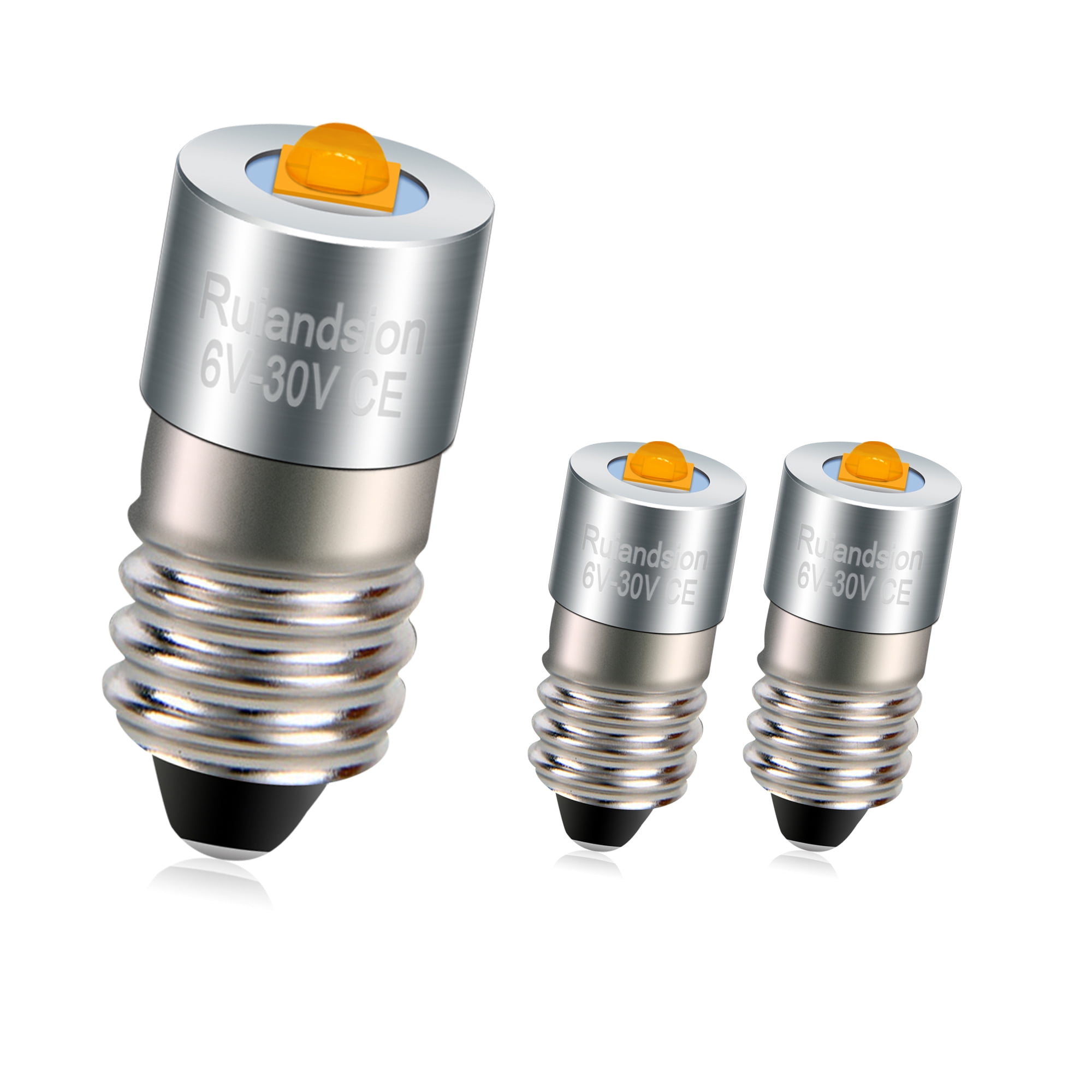 Ruiandsion E10 Miniature LED Bulb,1.8W Warm White 4300K, Wide Voltage 6 ...