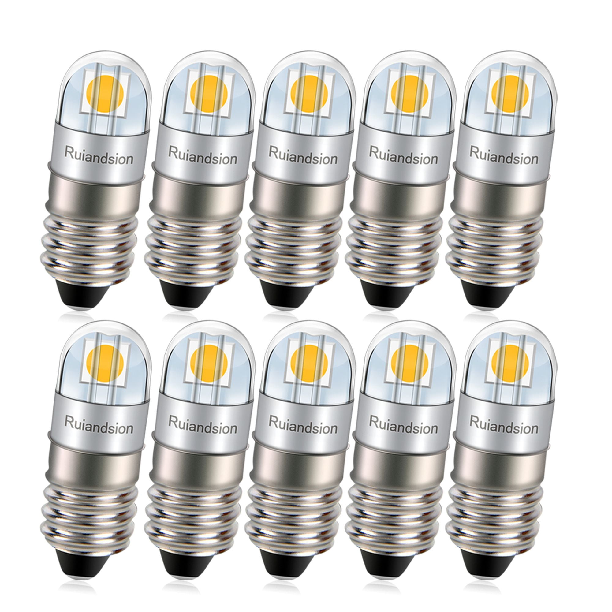 Ruiandsion E10 Warm White LED Bulb with 3030 Chip Non-Polarity 24V ...