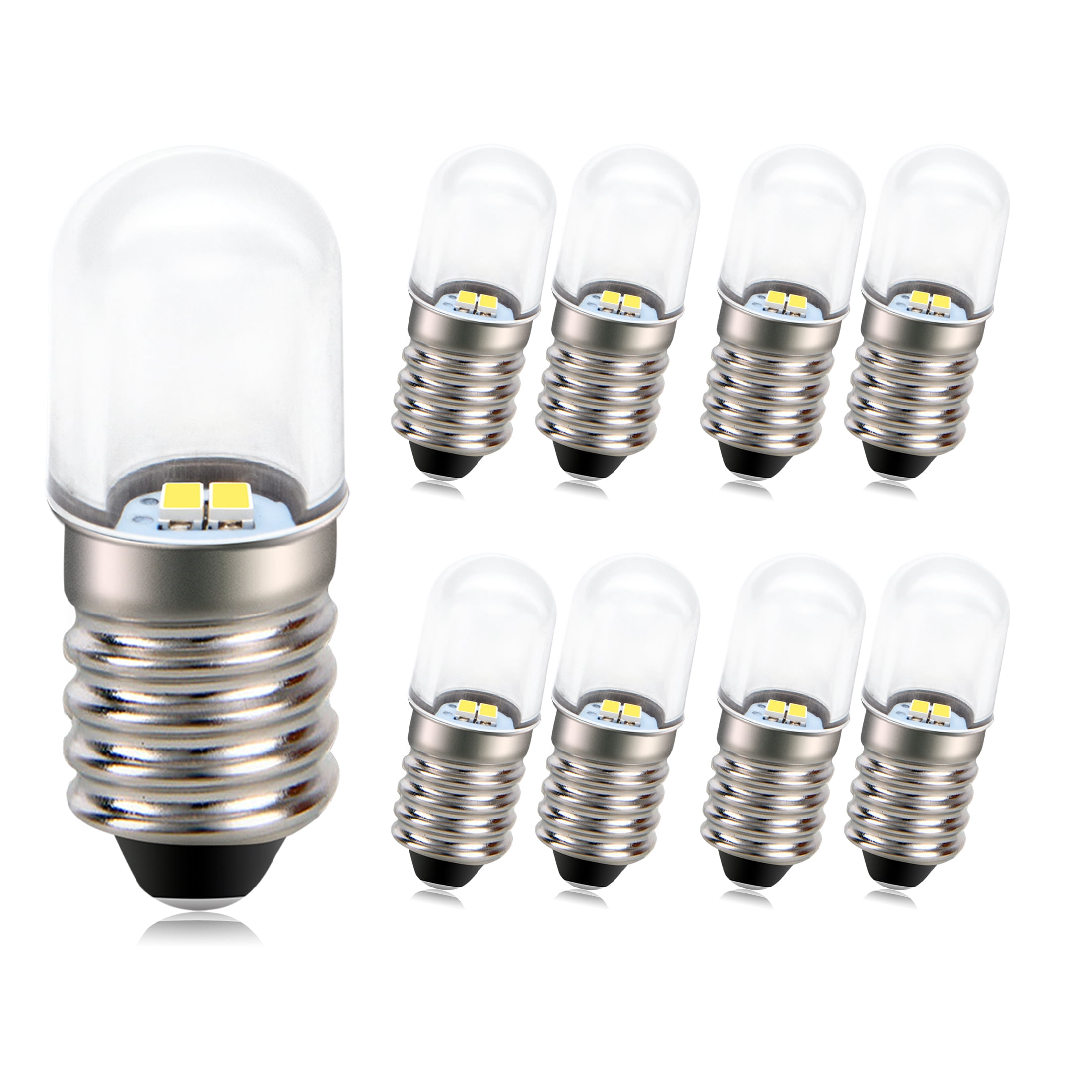 Ruiandsion E10 White LED Indicator Bulb, 110V 0.5W 40LM Non-Polarity ...
