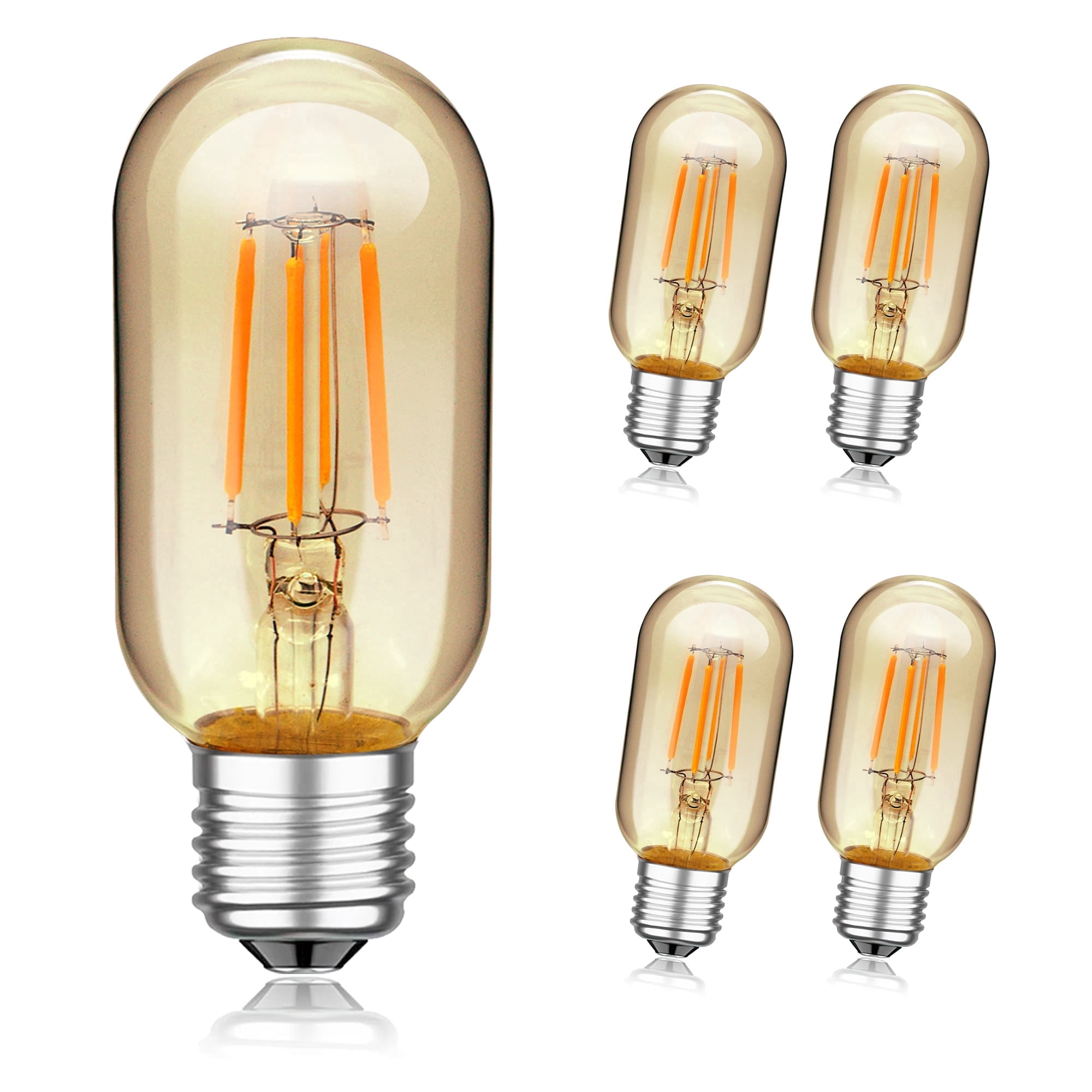 Ruiandsion E27 Edison Filament LED Bulbs, Oval Shape, 4W 400LM, Only ...