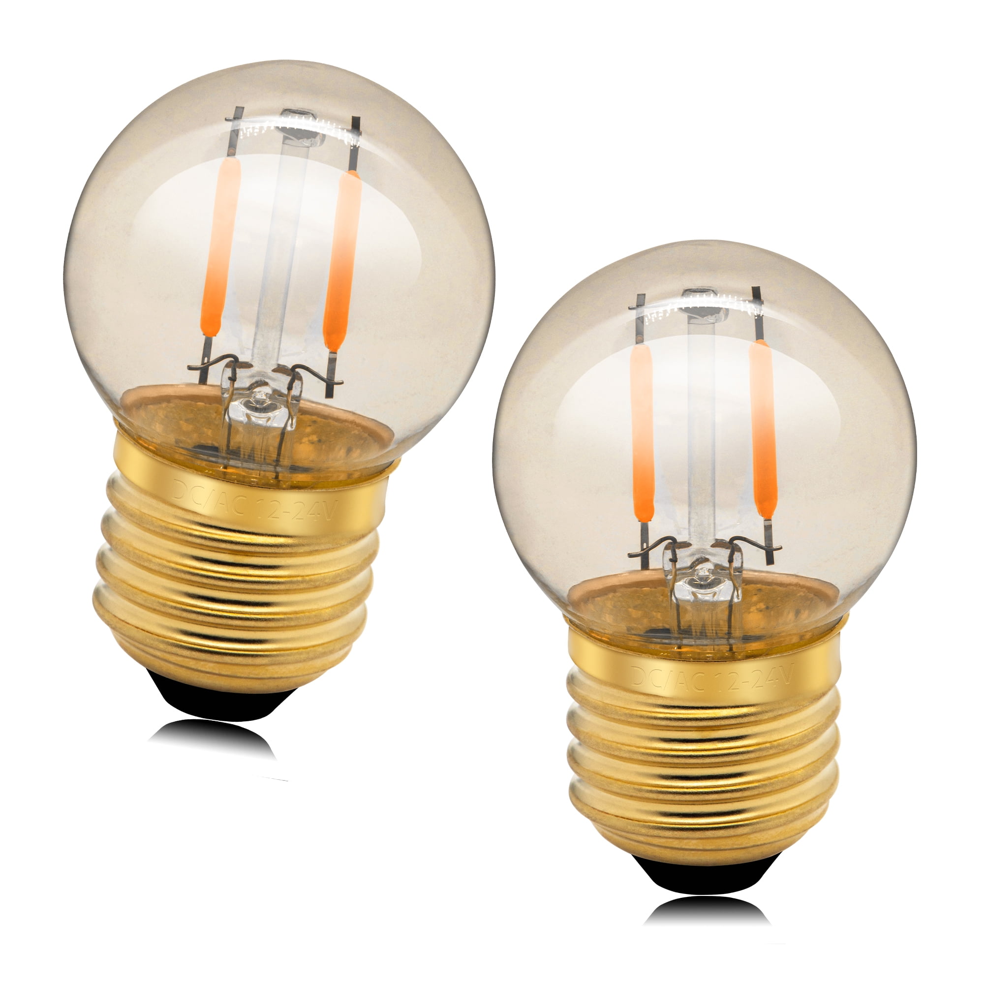 Ruiandsion E27 Base LED Bulb, 12-24V 1W 80LM 2200K, G40 Clear Glass ...