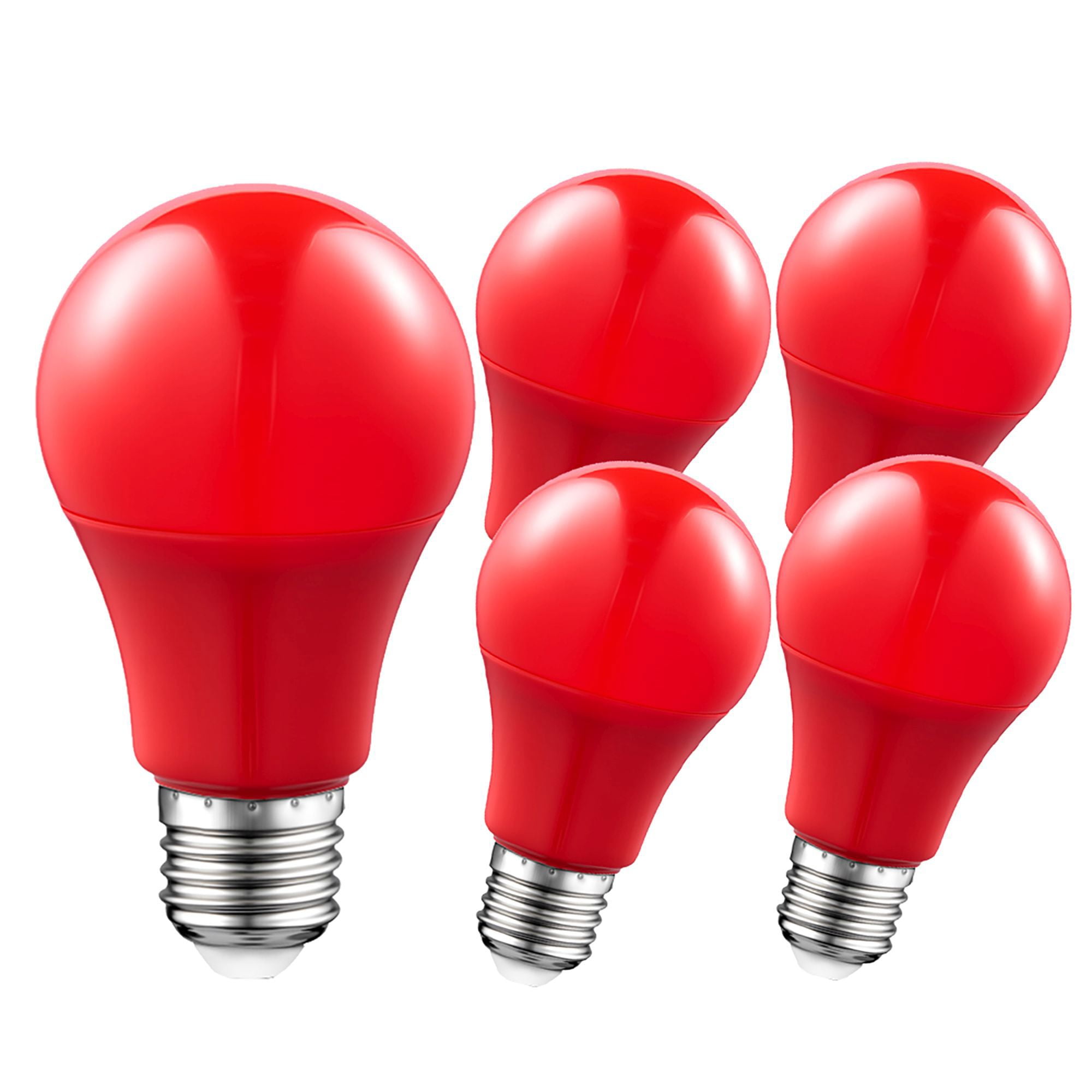 Ruiandsion E26/E27 Base LED Bulb,5-Pack,9W Red 2500K,85-265V(110V/220V ...