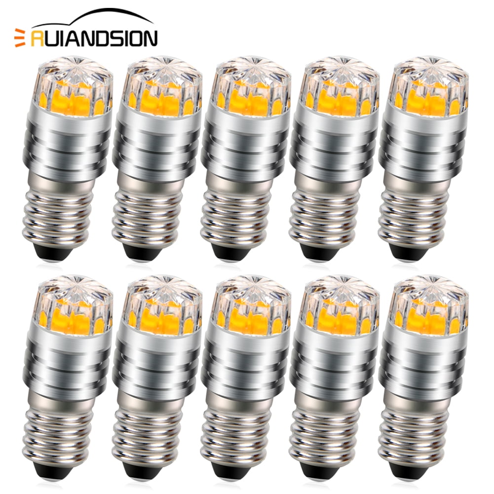 Ruiandsion Flashlight Bulb E10 COB 3V Yellow Torchlight Bulb Pack of 10 ...