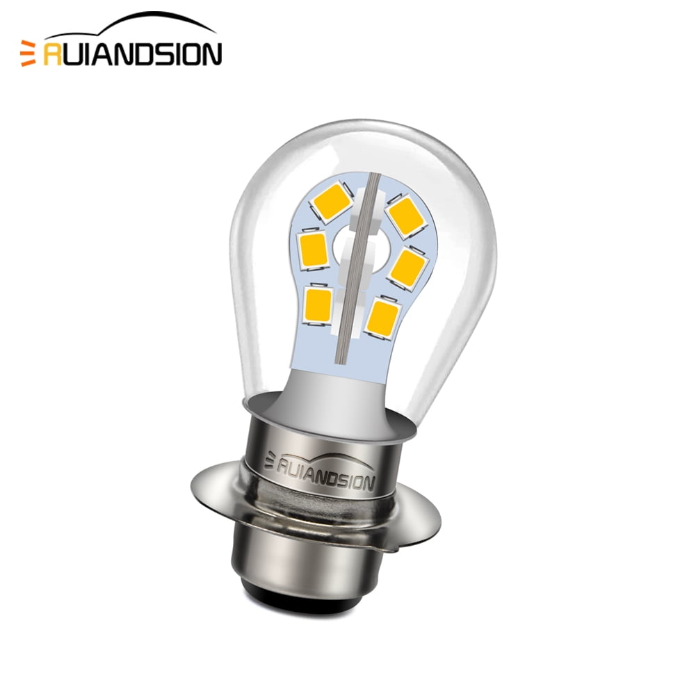 Ruiandsion H6M P15D LED Bulb AC/DC 6V Warm White P15D-25-1 Hi/Lo Beam ...