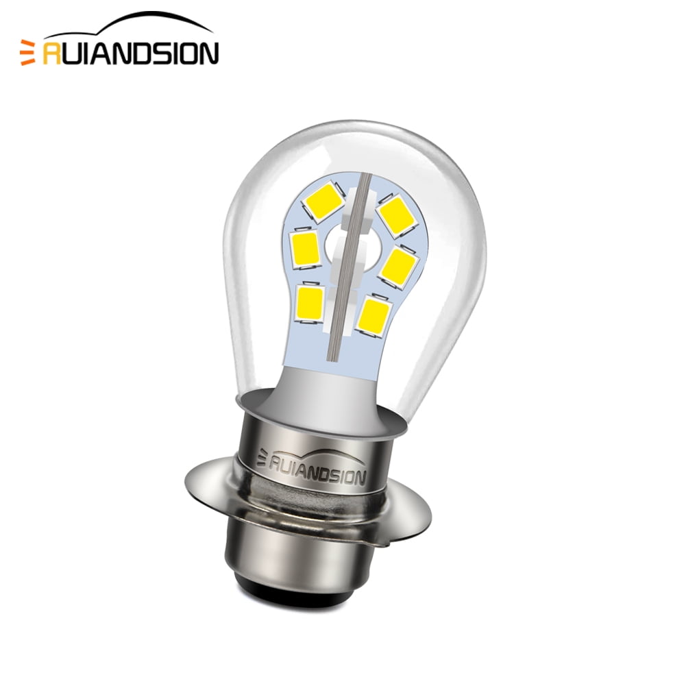 Ruiandsion H6M P15D LED Bulb AC/DC 6V White P15D-25-1 Hi/Lo Beam ...
