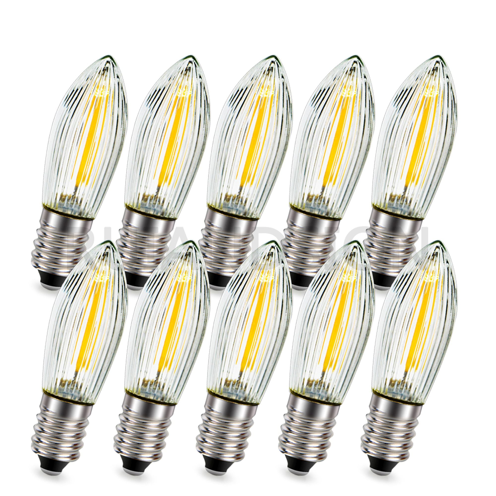 Ruiandsion LED Bulb E10 Clear Bright White 100LM 0.5W 14-55V AC Non ...