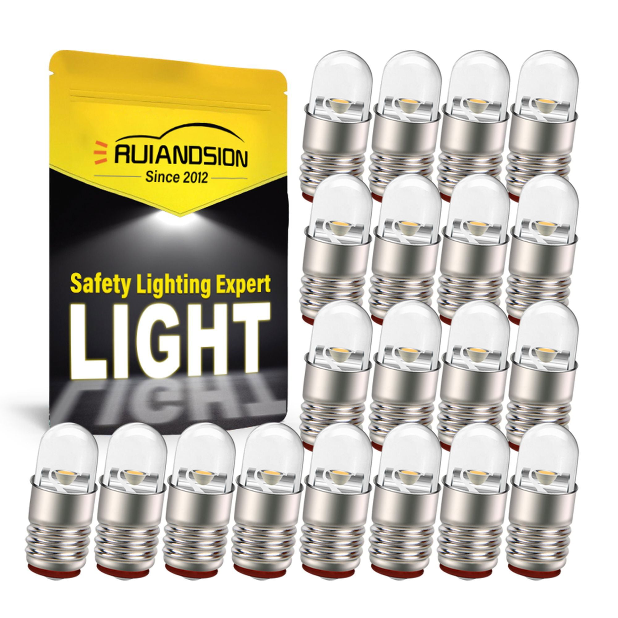 Ruiandsion Micro LED Bulb E5 Base,12V 0.1W 100 LM 3000K Warm White for ...