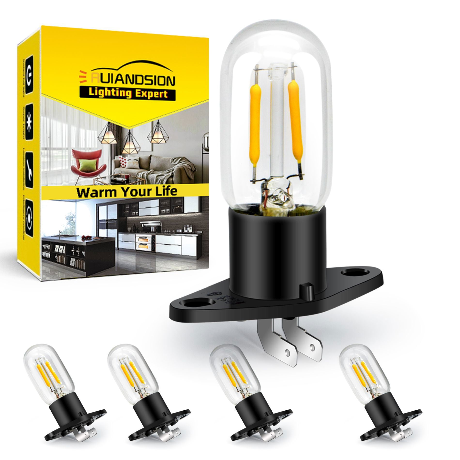 Ruiandsion Microwave LED Bulb Integrated,25W 2800K Warm Yellow Light ...