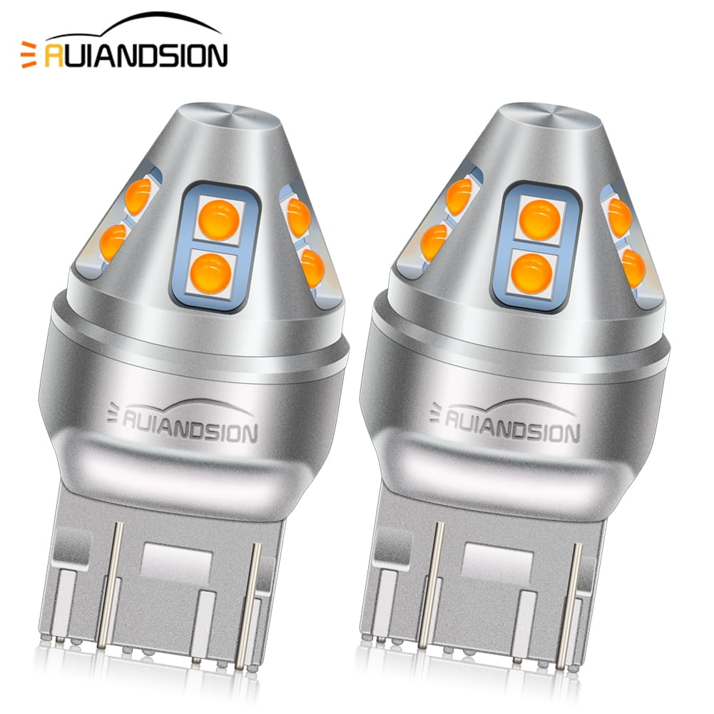 Ruiandsion Miniature T20 Wedge 7440 7443 LED Bulbs,Hi Low Beam Yellow ...
