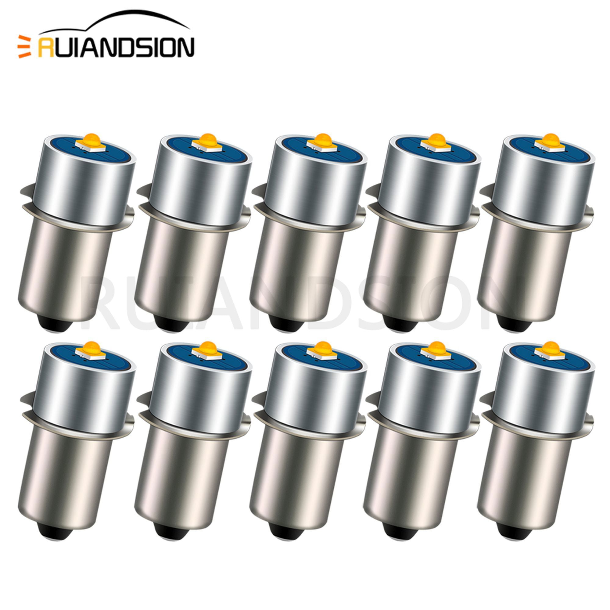Ruiandsion P13.5S Flashlight Warm White LED Bulb,6V 9V 12V 18V 24V 30V ...