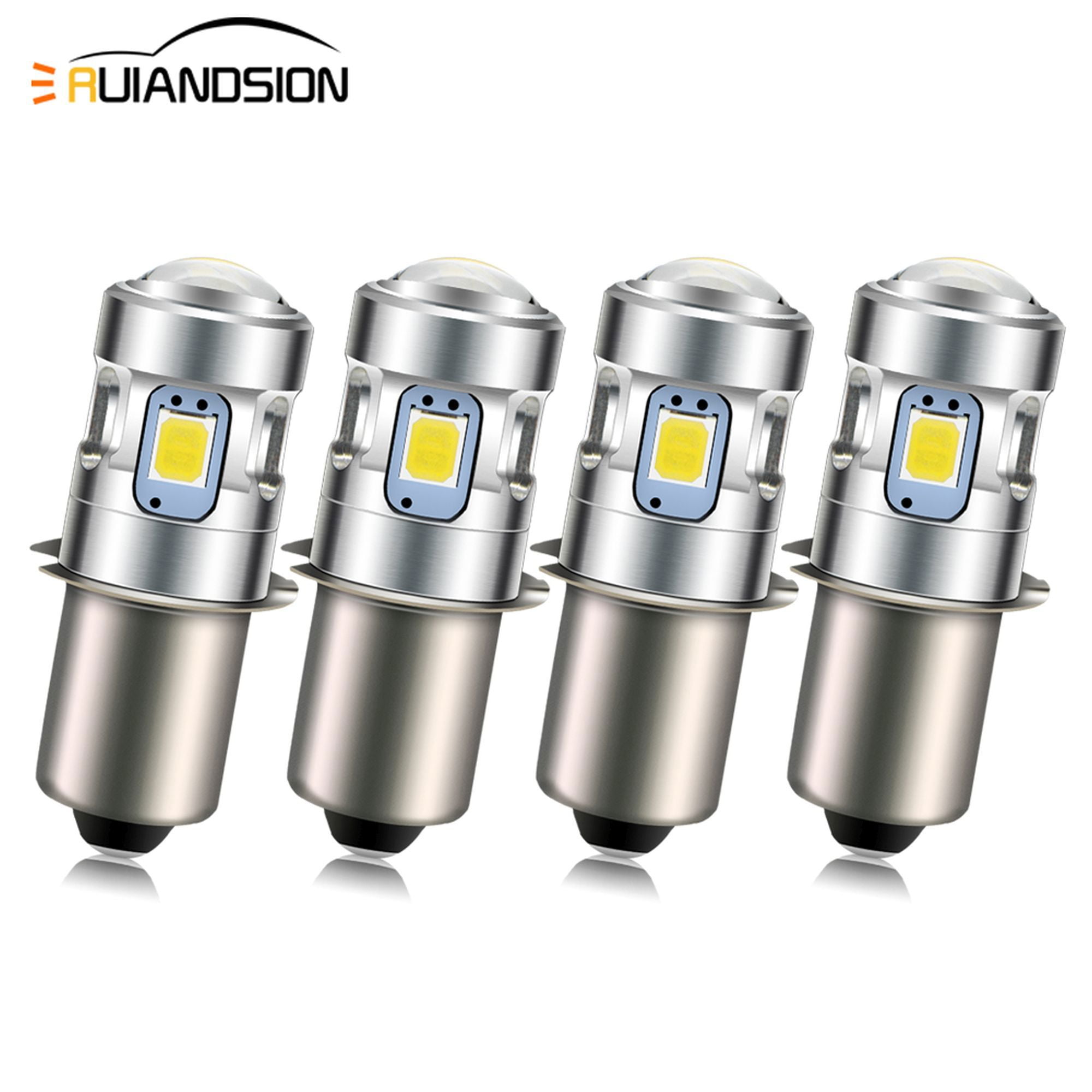 Ruiandsion P13.5S Flashlight White LED Bulb 3V 500LM Non-Polarity ...