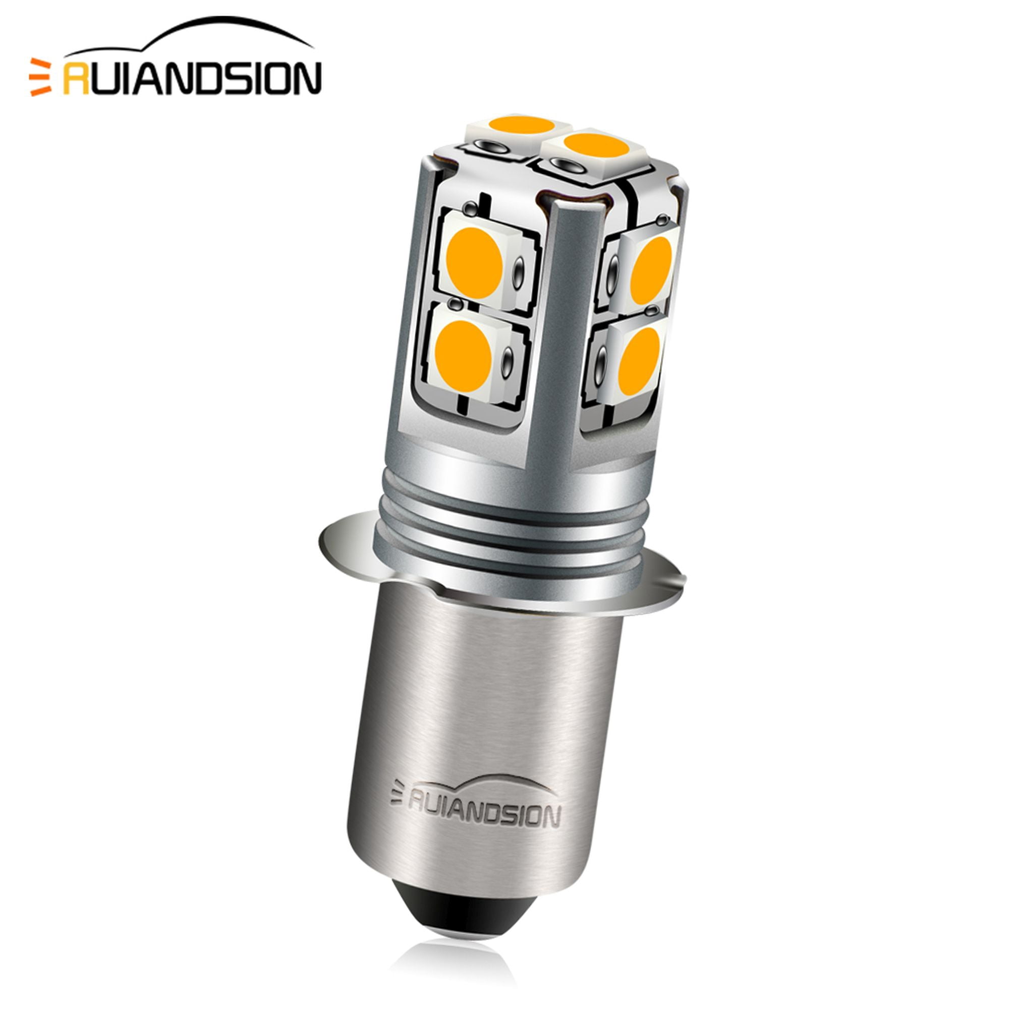 Ruiandsion P13.5S Yellow LED Bulb, 6-40V Wide Voltage, Non-Polarity ...