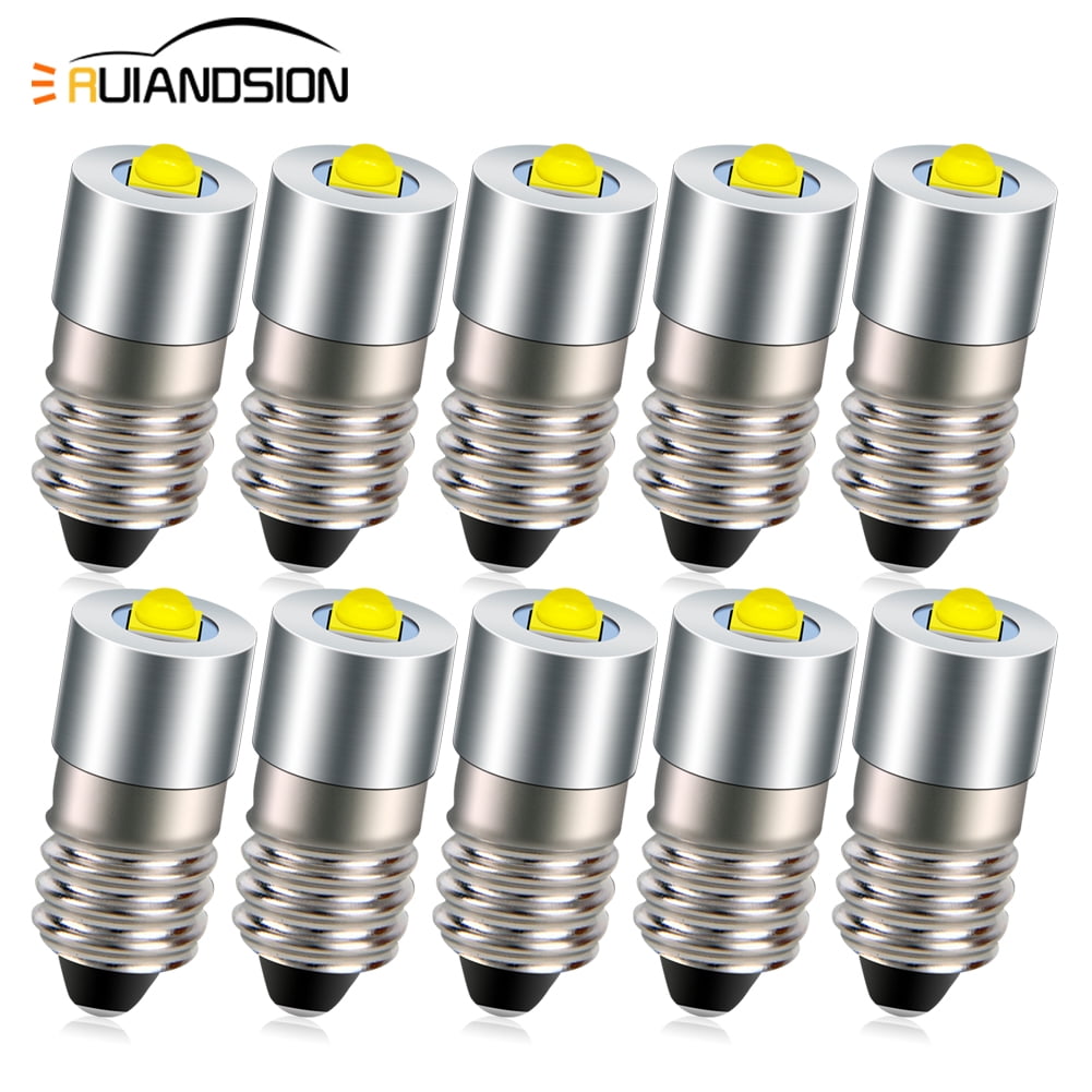 Ruiandsion Screw E10 Flashlight Bulb LED Light for Bedroom 6-24V(6V 9V ...