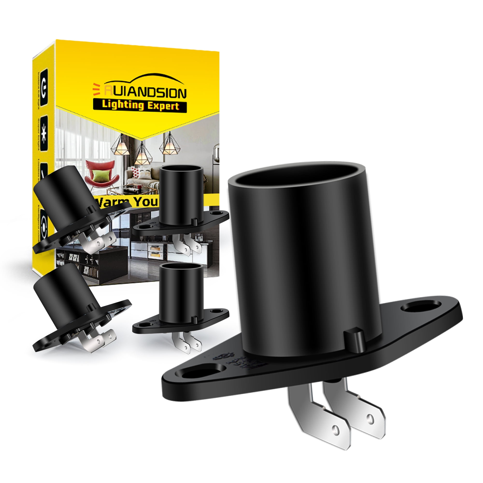 Ruiandsion W01 Black Microwave Light Bulb Base Heat Resistant Curved ...