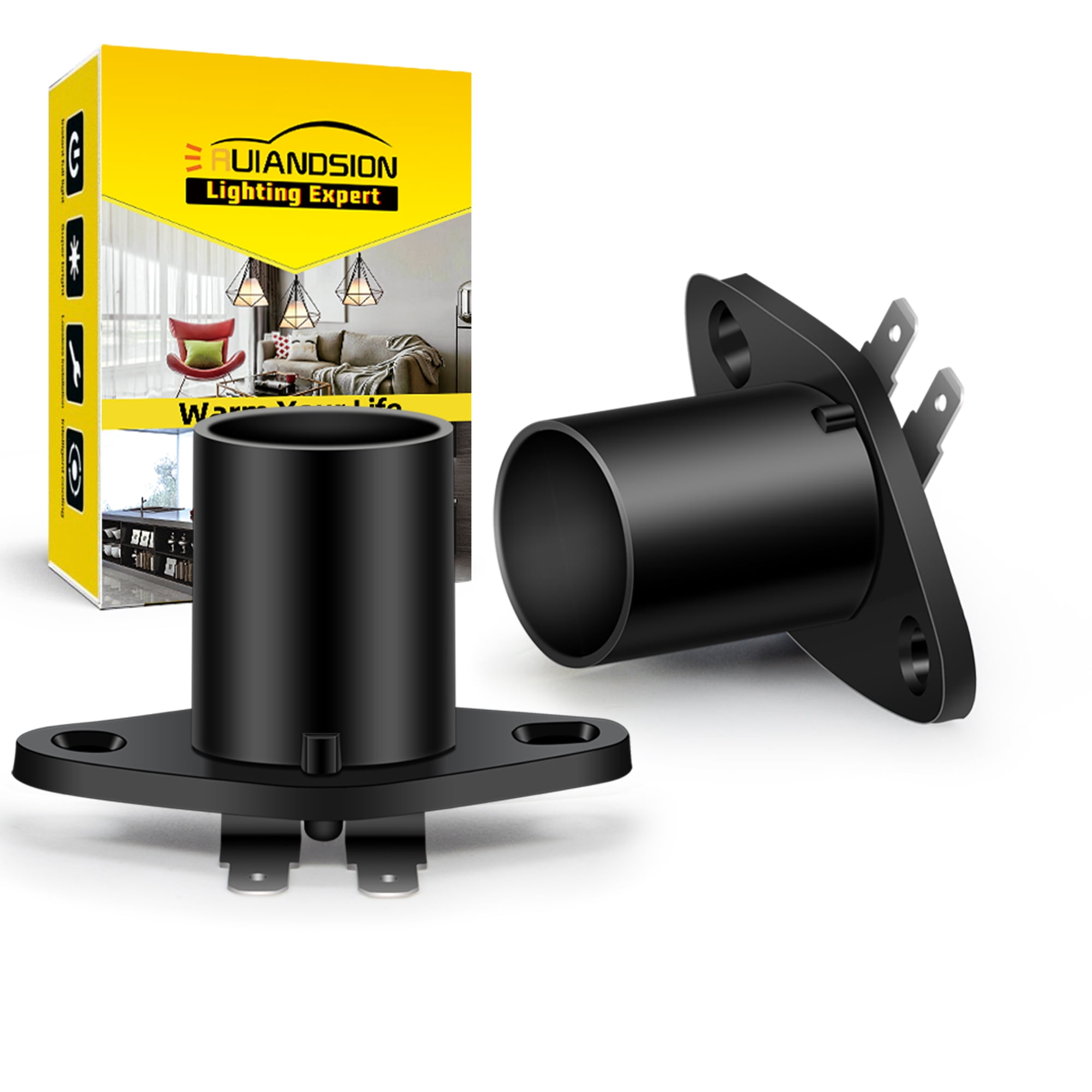 Ruiandsion W02 Black Microwave Light Bulb Base Heat Resistant Curved ...