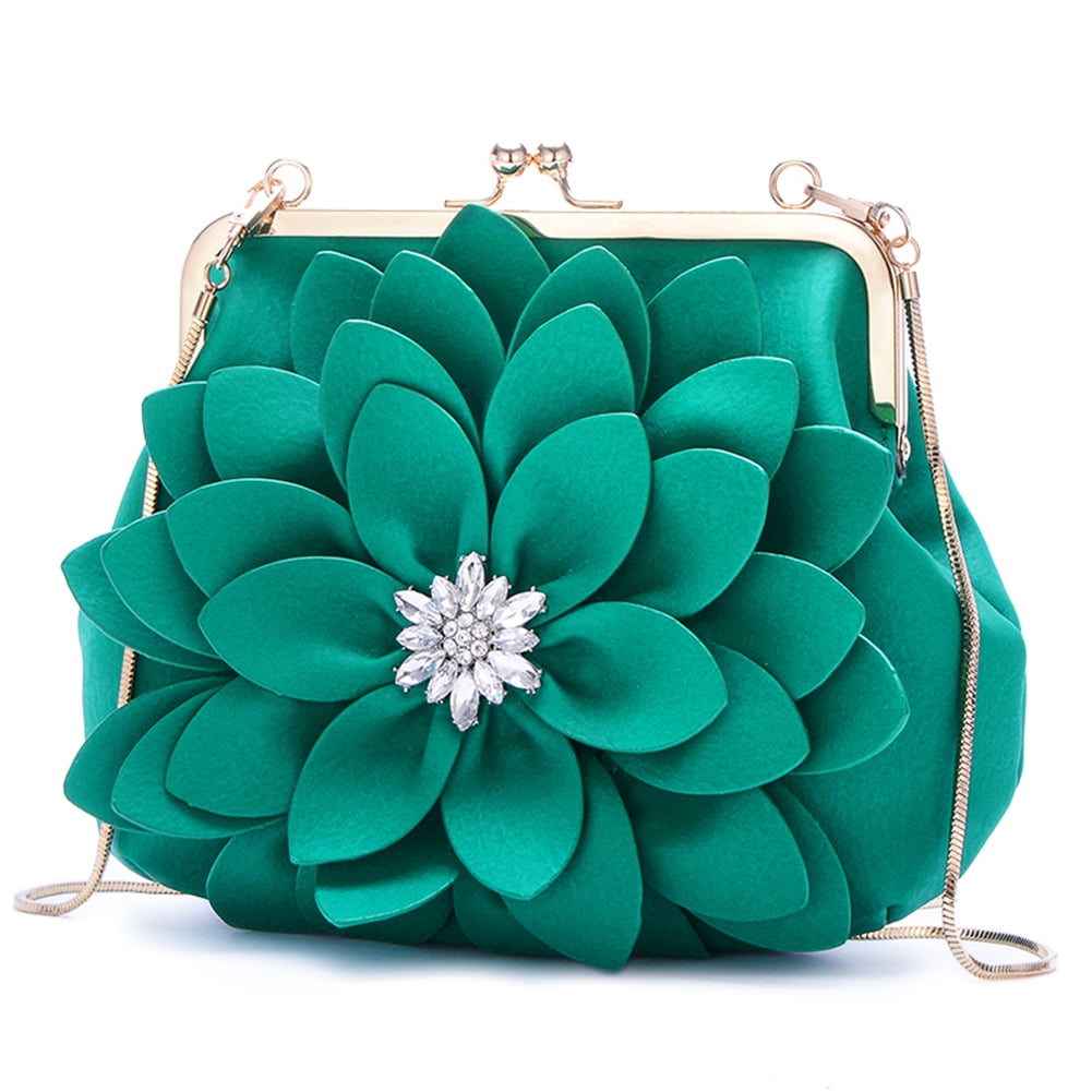 Ruiatoo Women's Evening Clutches Handbags Flower Formal Party Wallets ...