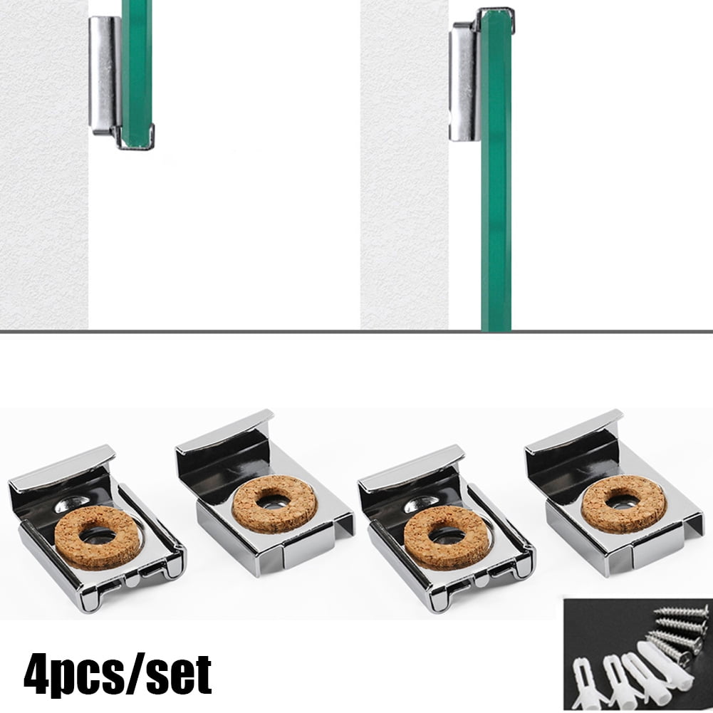 Ruibeauty 4 Sets Retainer Clips Kit Stainless Steel Frameless Bathroom ...