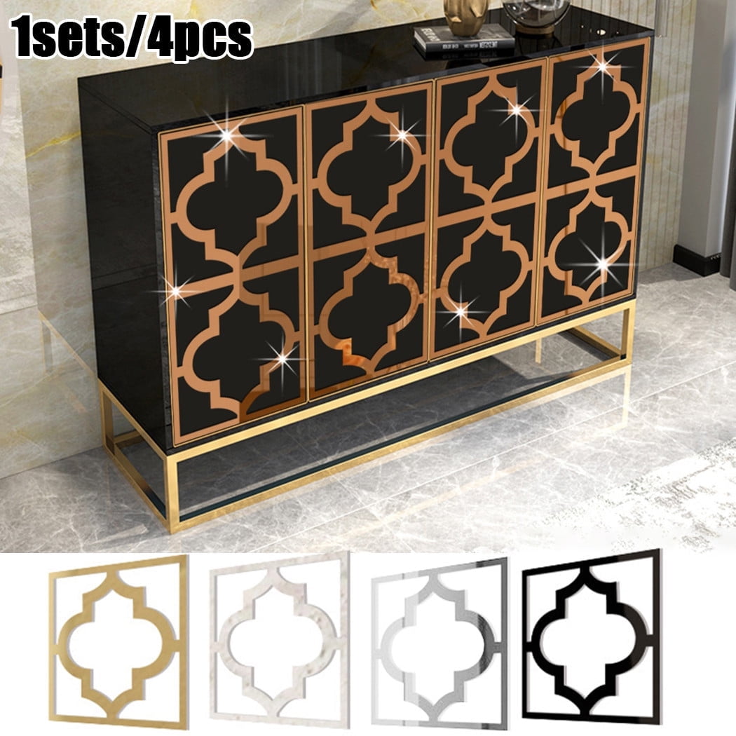 Ruibeauty 4Pcs Mirror Wall Stickers Bedroom Decal DIY Mirror Stickers ...