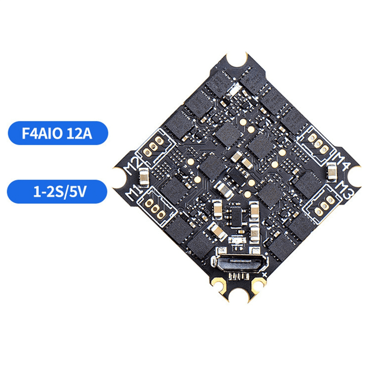 Ruibet F4AIO 12A F411 Flight Controller BLHELIS 12A 4in1 ESC Board 1-2S for FPV Freestyle ...