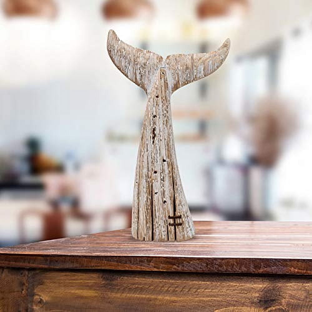 Ruic Wood Whale Tail Der Tabletop Nautical Der, Wooden Whale Tail ...