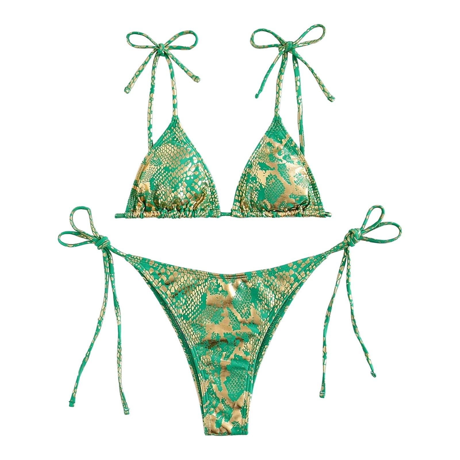 Ruidigrace Womens Swimsuits Beach Bathing Suit Ladies Split Bikini Lace Up Three Point Split