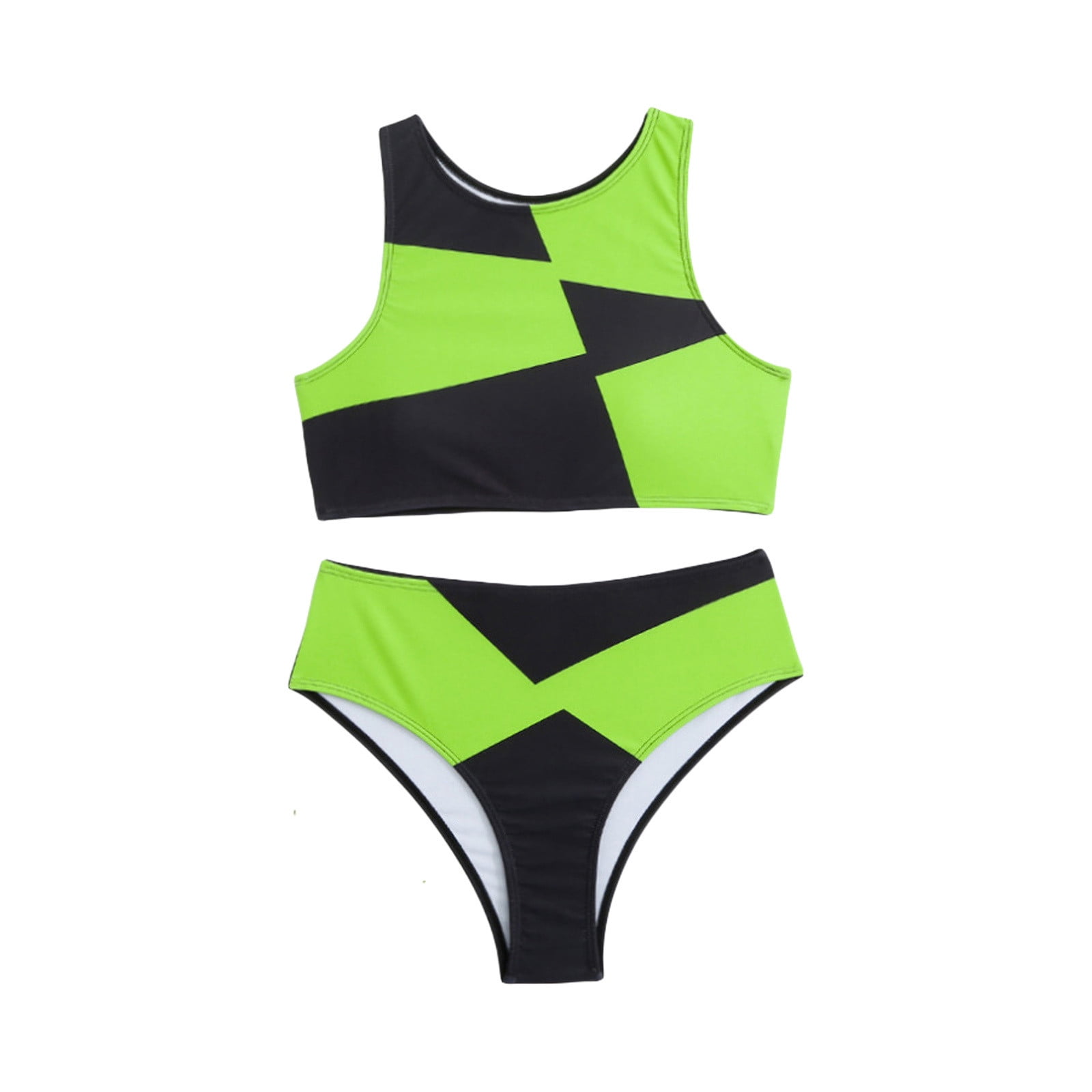 Ruidigrace Womens Swimsuits Two Piece Swimsuit Of The Contrasting Stitching Skirt And Womens