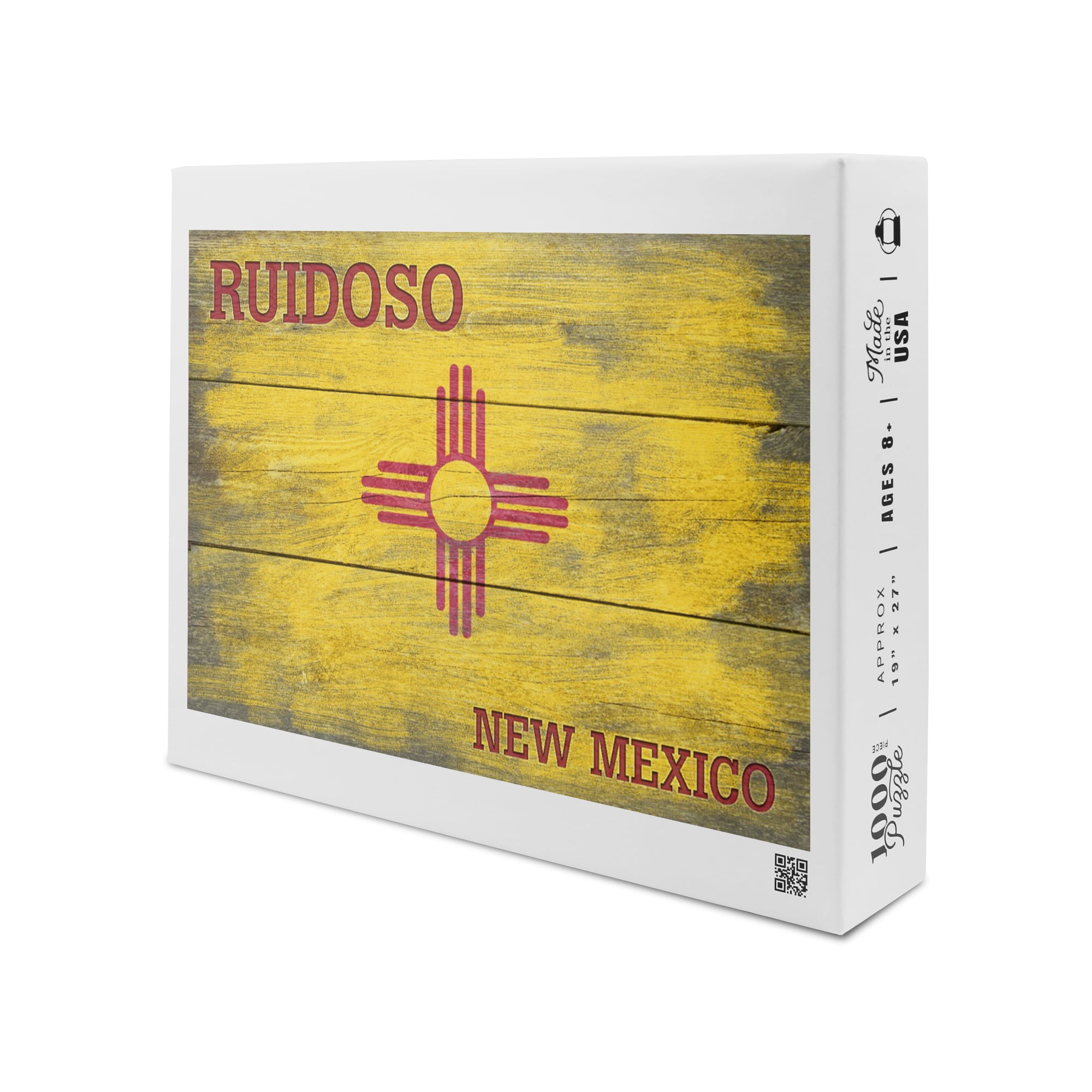 Ruidoso, New Mexico, State Flag, Rustic Painting (1000 Piece Puzzle ...