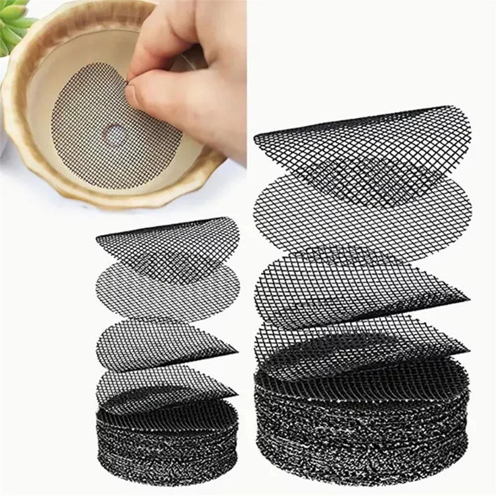 Ruifaya 50/100x Pot Hole Mesh Pad,Bonsai Pot Bottom Grid Mat Screen ...