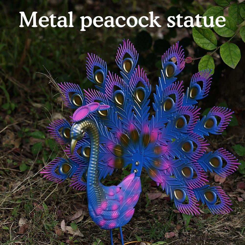 Ruifaya Beautiful Peacock Ornament Statue Decor Peacock Metal Art Yard FAST Decora - Walmart.com
