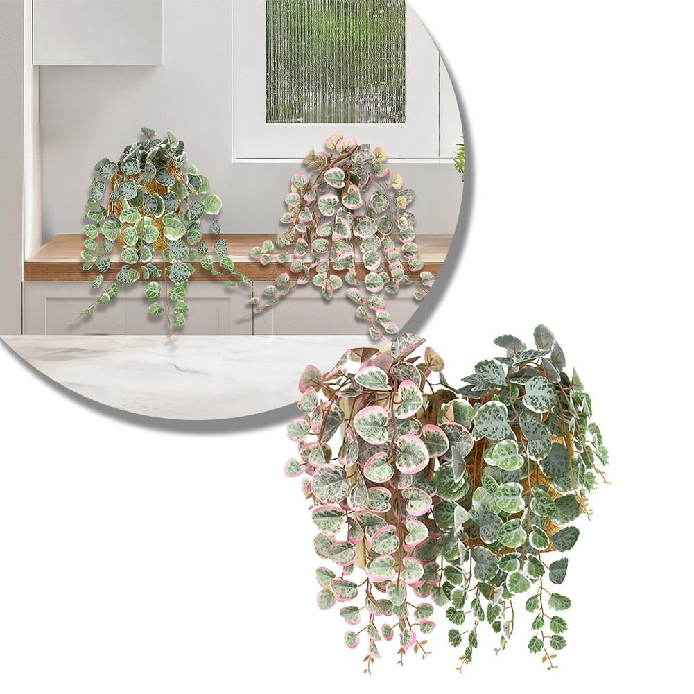 Ruifaya Faux Hanging Plants Indoor Artificial String of Heart Plants w ...