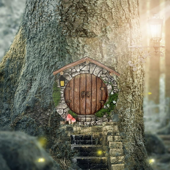 Ruifaya Miniature Fairy Door Hobbit Pixie Elf Tree Garden Gnome Home Decor OrnamentUK - Walmart.com