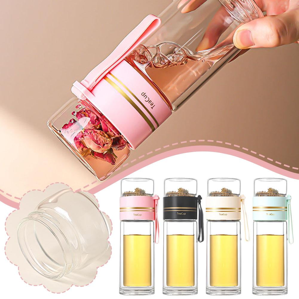 Ruifaya Portable Double Wall Glass Tea Infuser Travel Water Separation Bottle 420/520 б ...