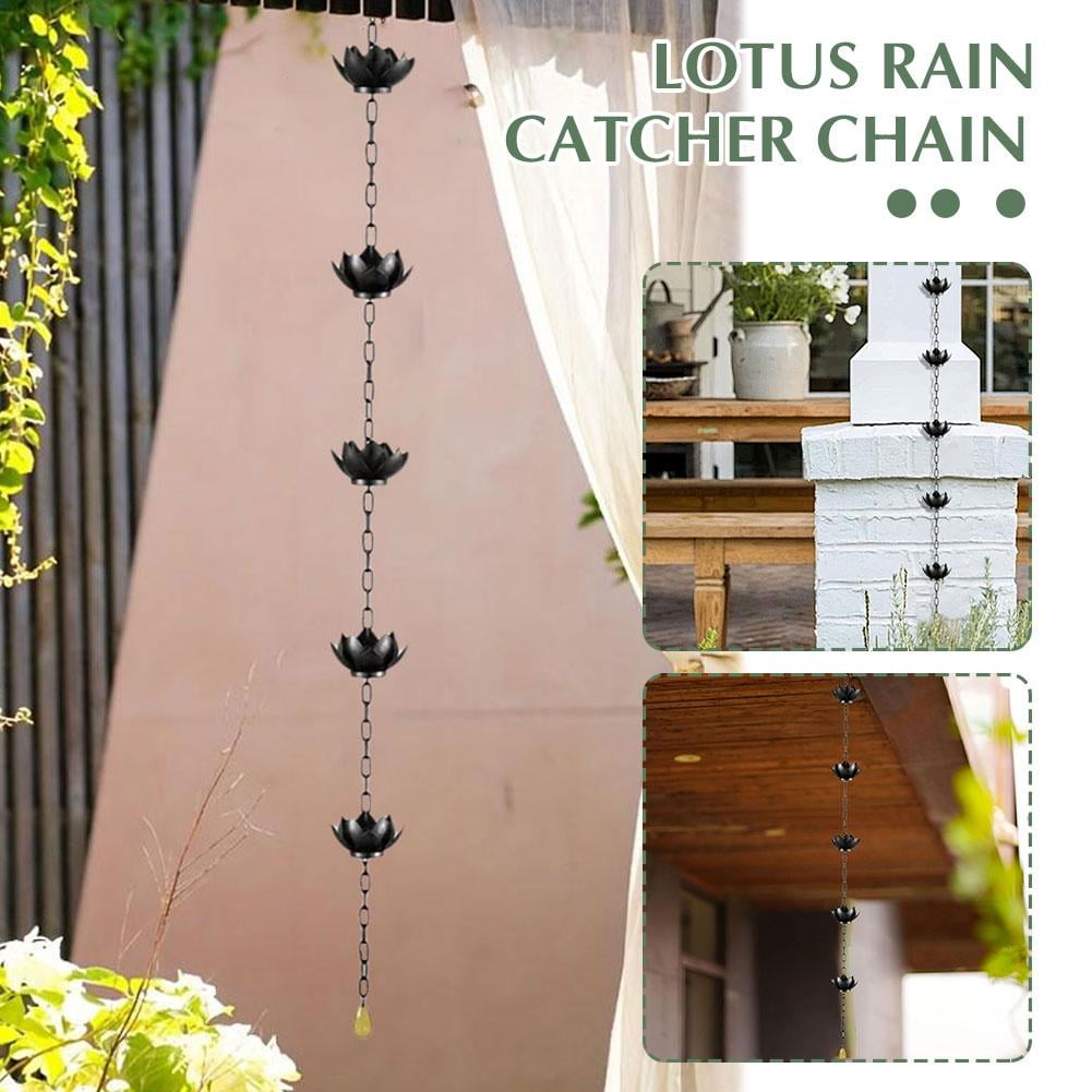 Ruifaya Rain Chain,Lotus Rain Catcher Chain,Powder Coated Rust ...