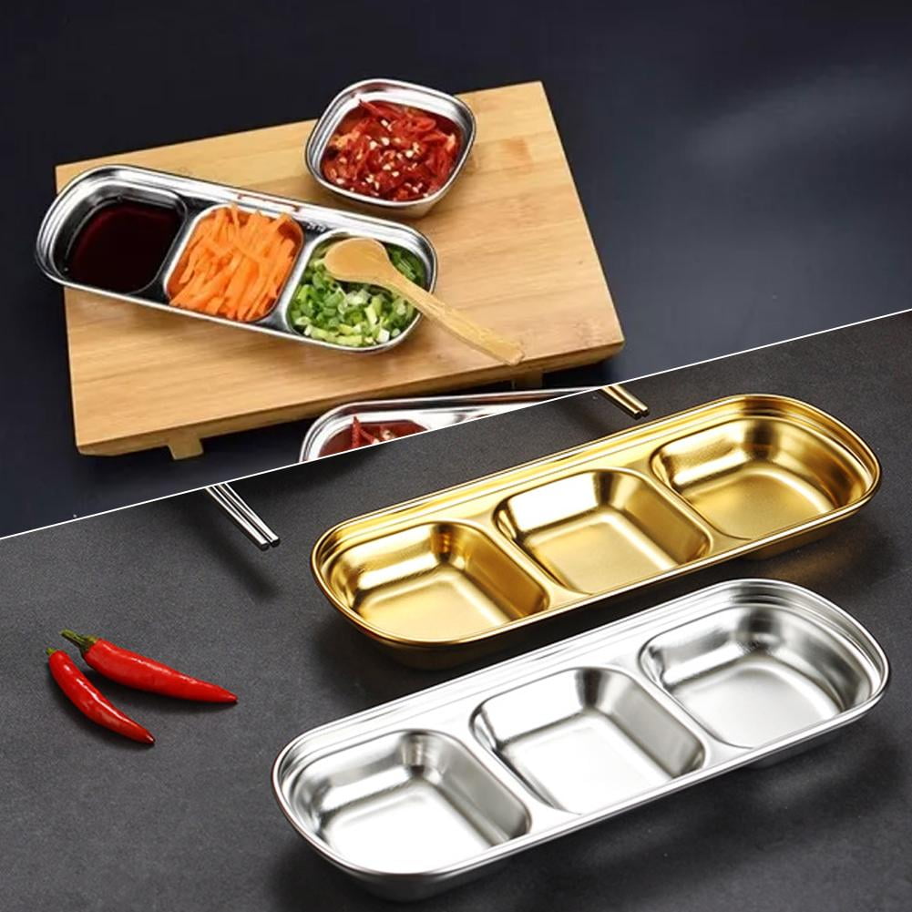 Ruifaya Stainless Steel Sauce Dish Sushi Dipping Spice Dipping Tray ...