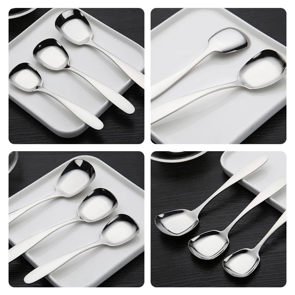 Ruifaya Thick Stainless Steel Sweet Spoon with Square Head Design ...