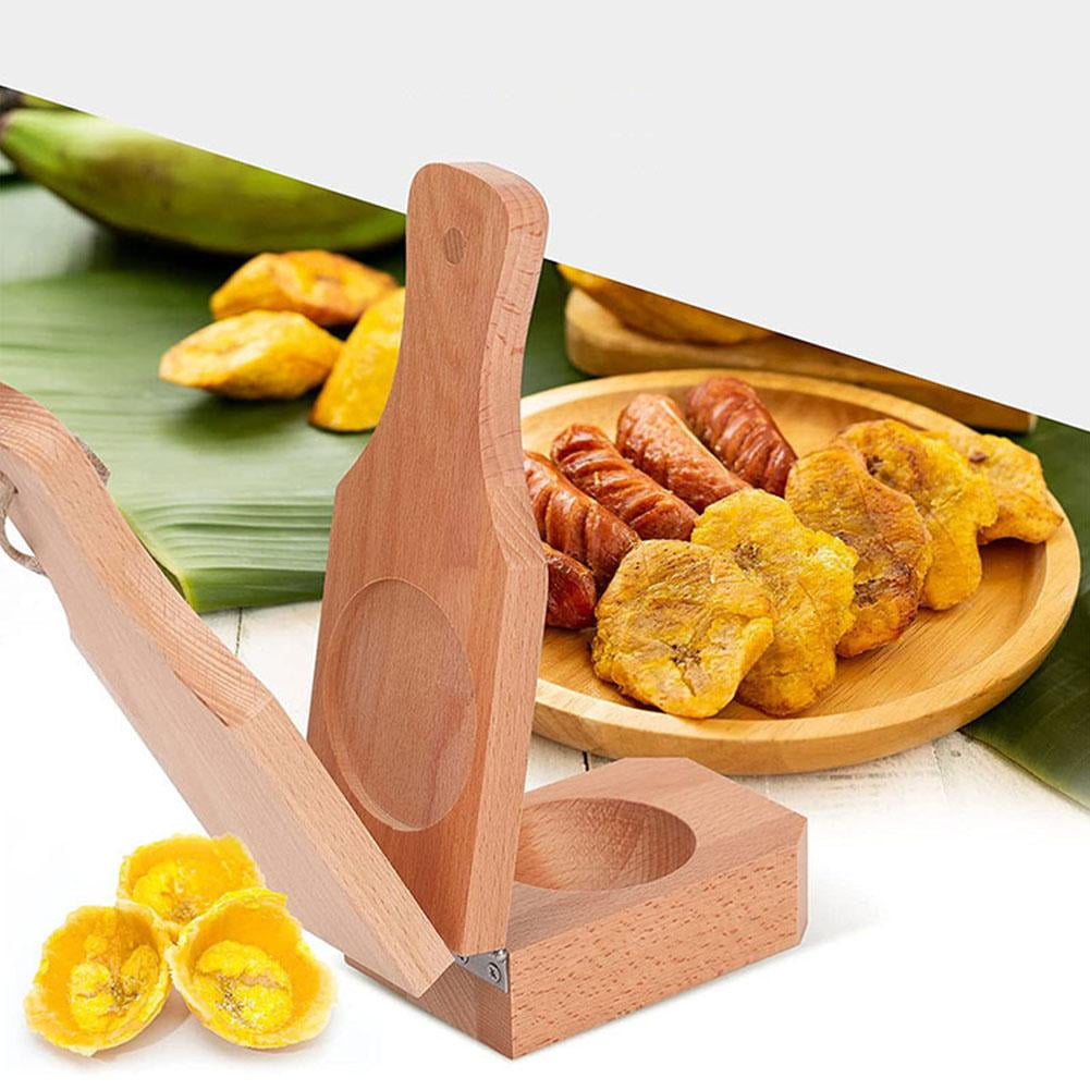 Ruifaya Wooden Tostones Plantain Press,Banana Smasher Maker Plantain ...