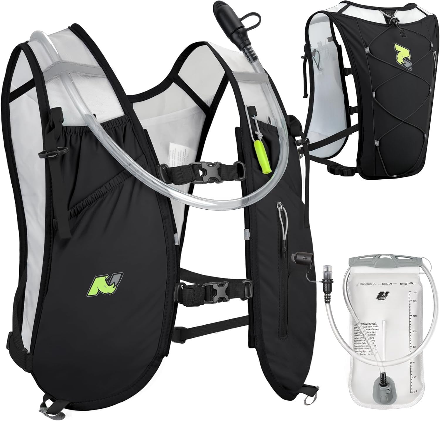 Ruig Vest, 5.5L Breathable Ruig Hydratio Vest with 1.5L Water Bladder ...