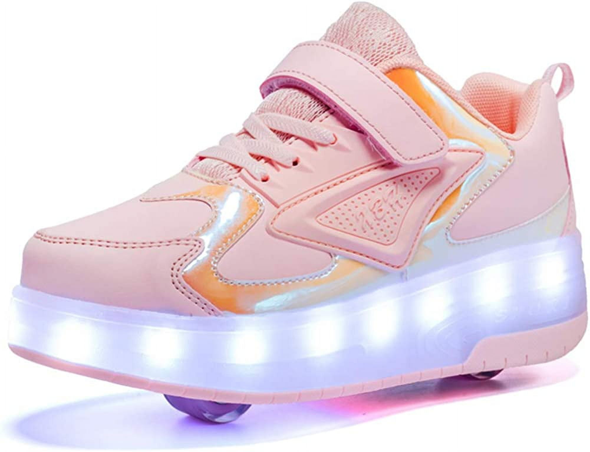 Ruigrea Kids LED USB Charging Roller Skate Shoes with Wheel Shoes Light ...