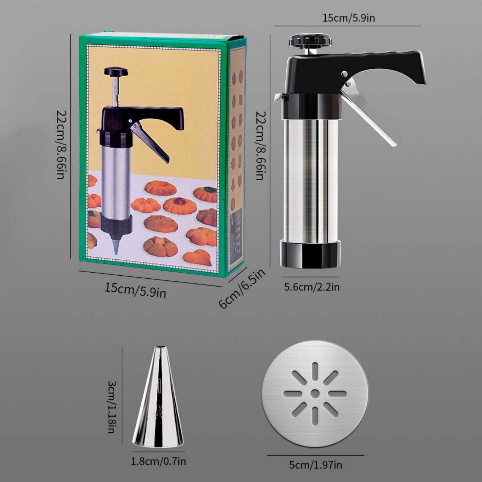 Ruijiao Clearance Baking Tool Set - Includes 8 Stainless Steel Nozzles ...