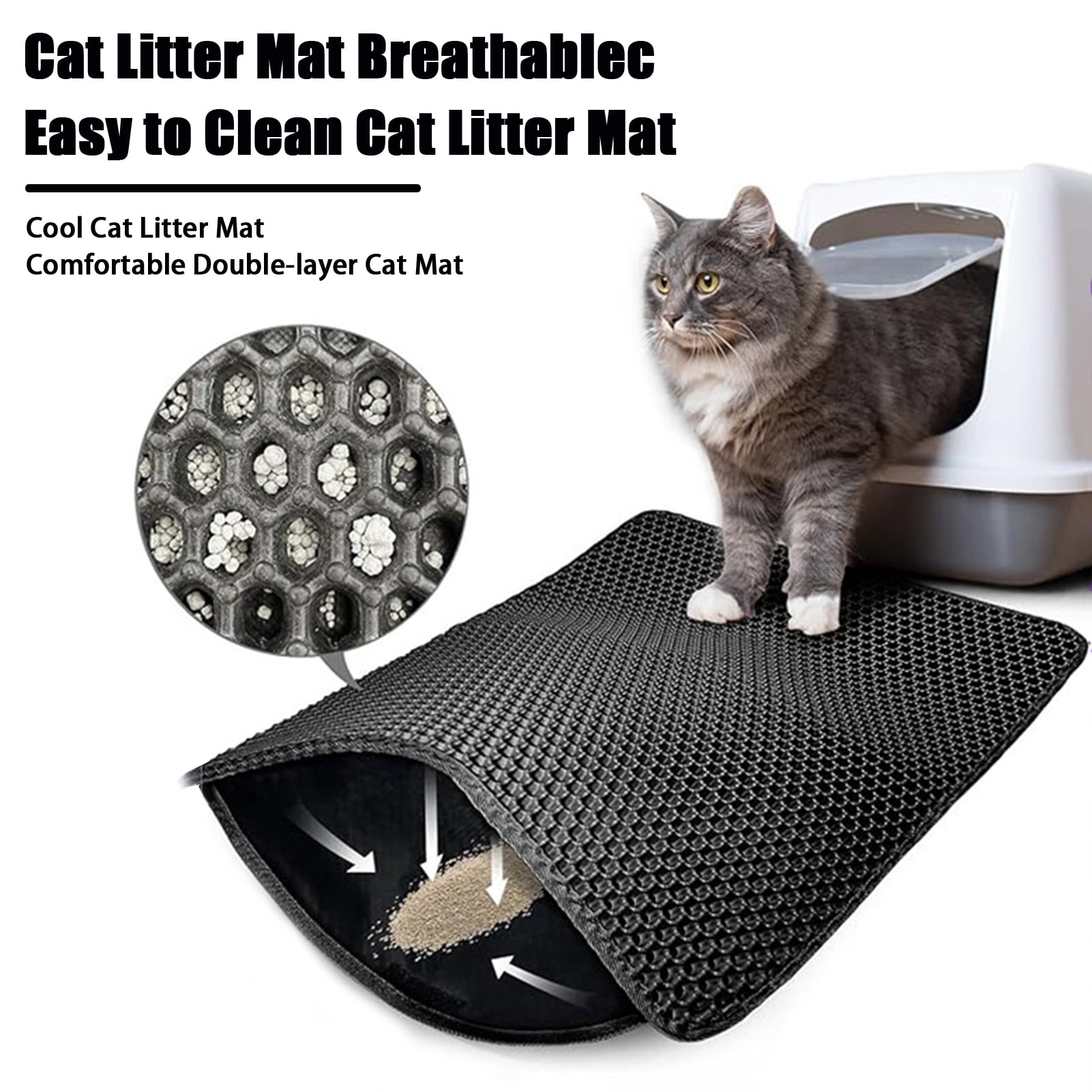 Ruike Breathable Cat Litter Mat Double Layer Waterproof Easy Clean ...